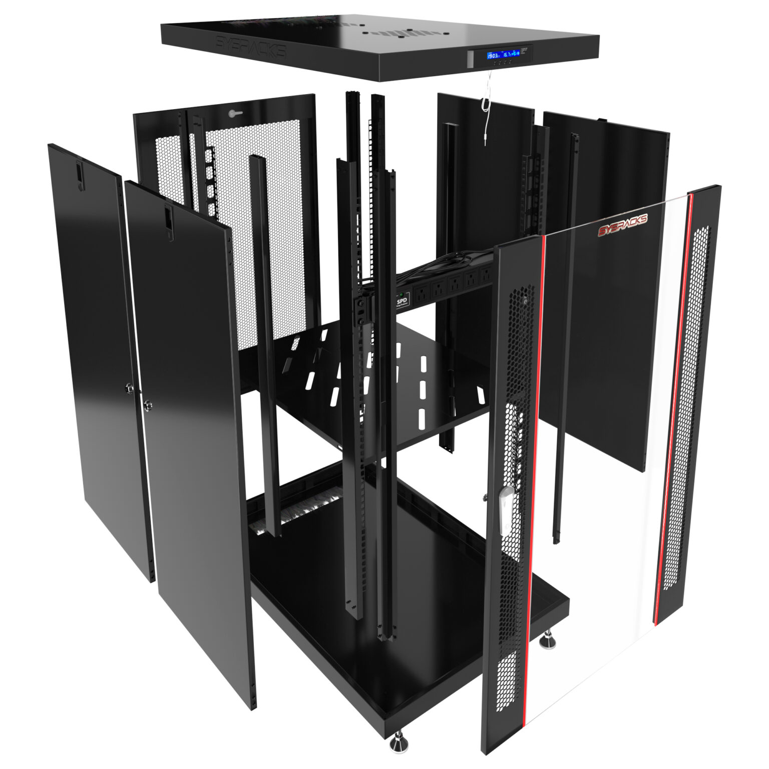 18U 35″ Depth PORTABLE UNDER DESK 19″ Enclosure SYSRACKS PR 18.900 to ...