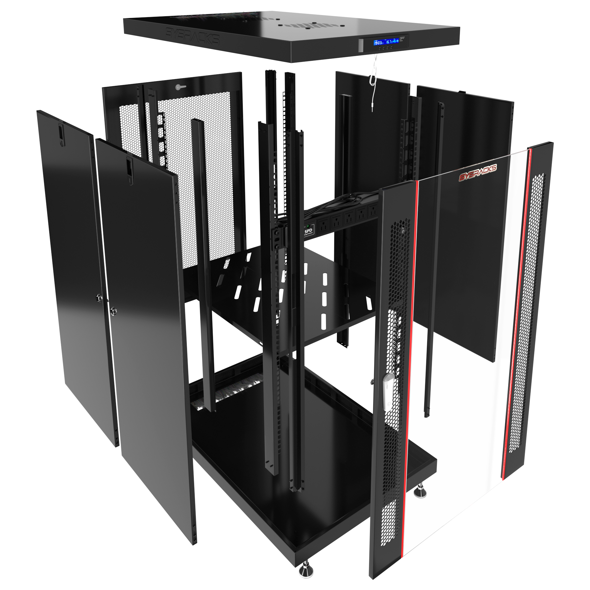 18U 35″ Depth PORTABLE UNDER DESK 19″ Enclosure SYSRACKS PR 18.900 to ...