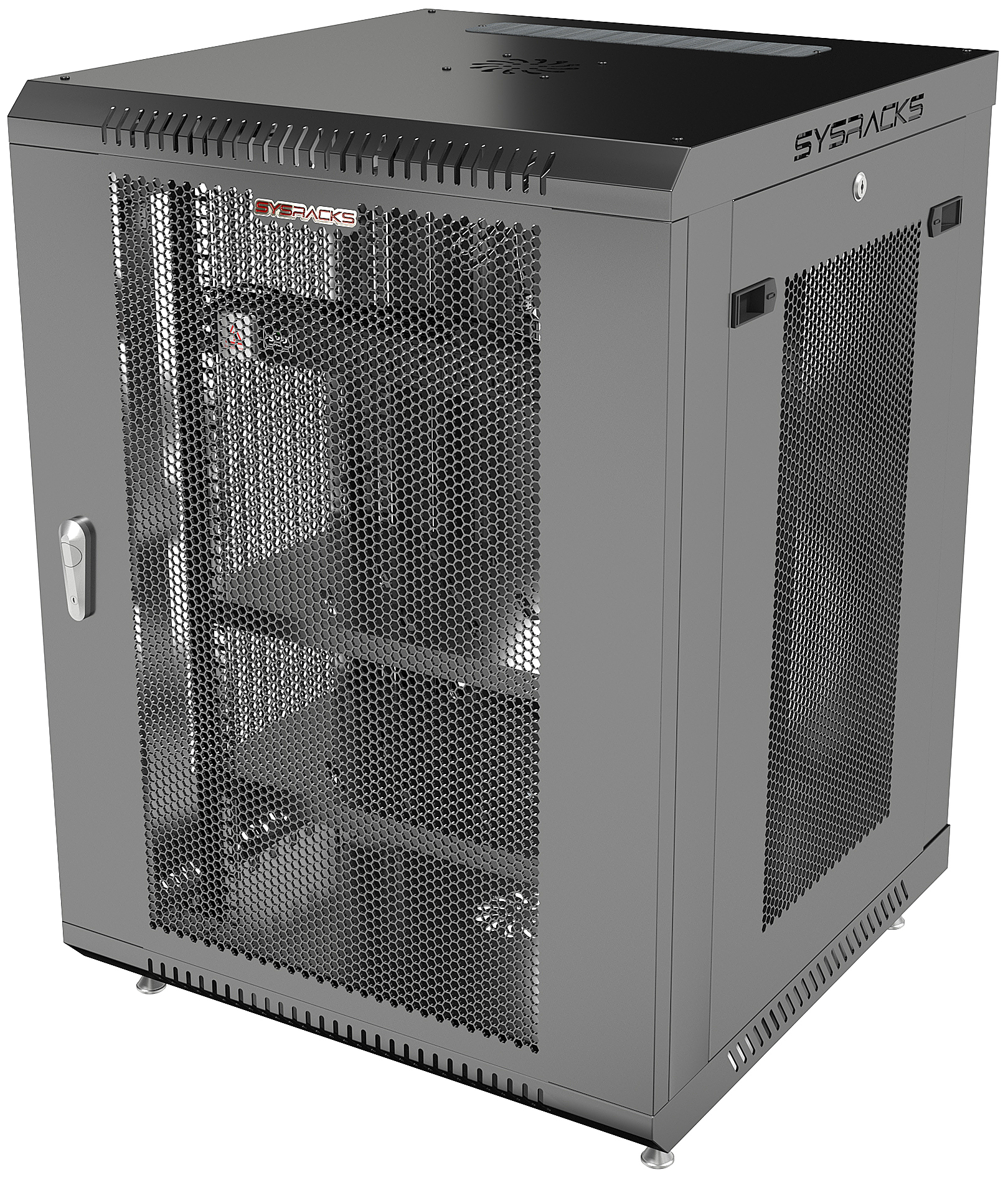18U 24 inch rack for Wall Mount 19″ MESH Enclosure SYSRACKS SRW 18.600M ...