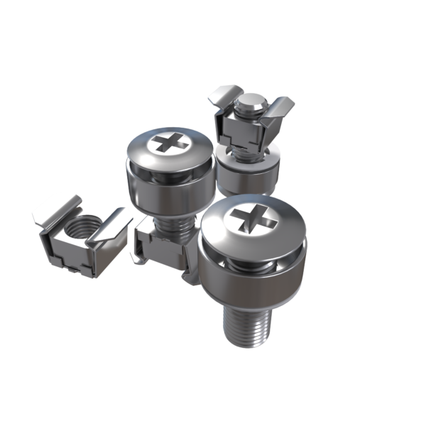 M6 Rack Mount Cage Nuts with Screws (Bolts) for Server Racks