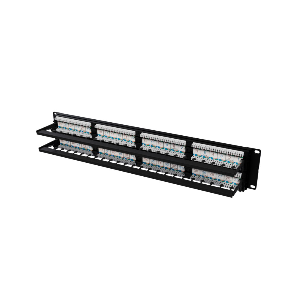 Patch Panel 48 ports with cable managers PP48Cat6/CM 2U Cat6 RJ45 UTP ...